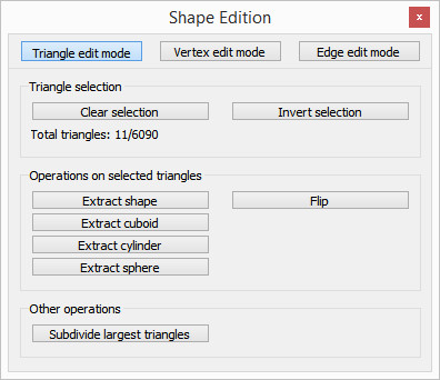 Triangle edit modes