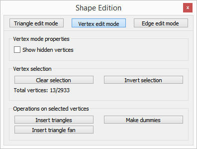 Vertex edit modes